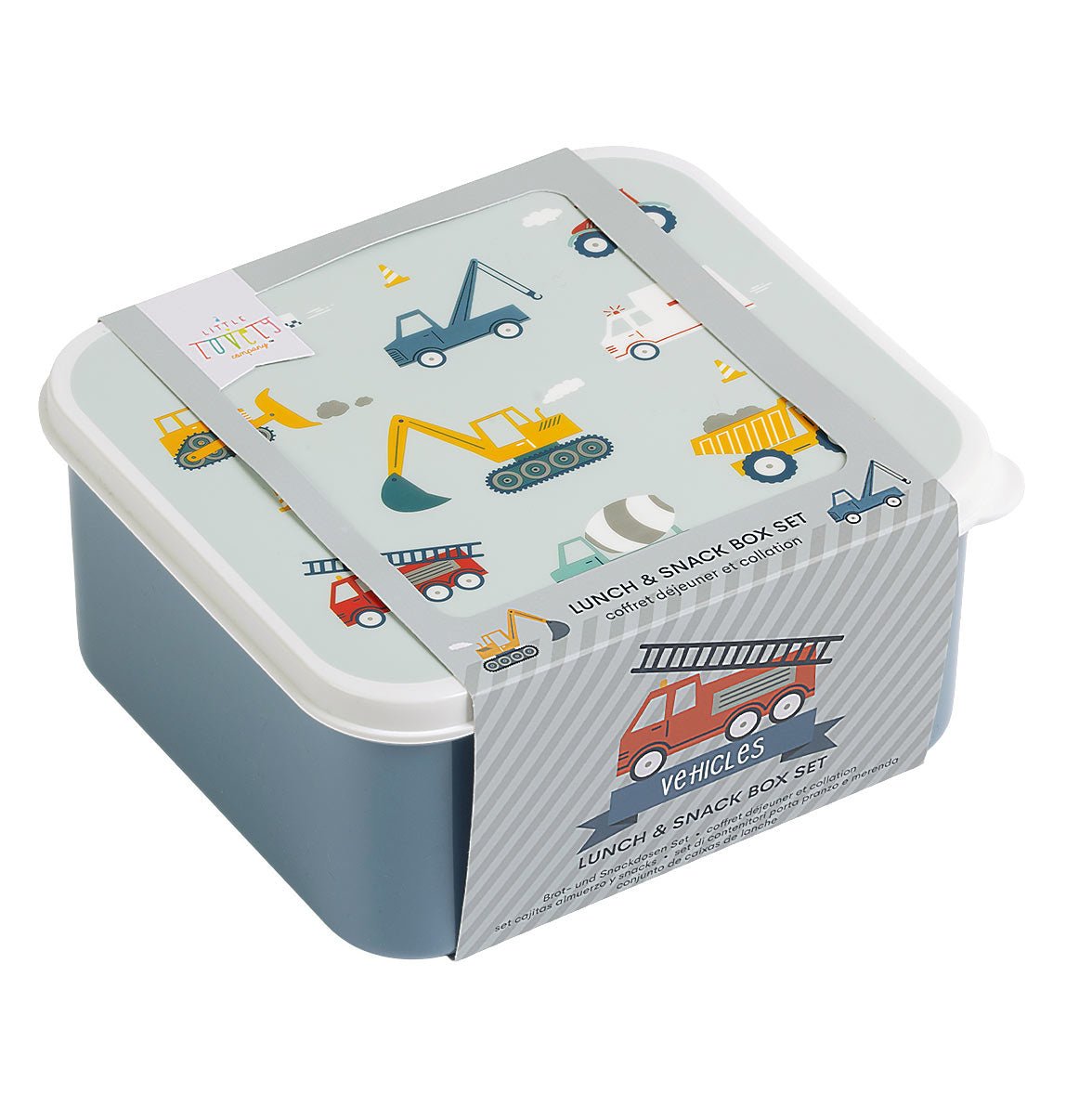 Lunch & Snack Box Set: Vehicles, Cars (Personalise) – Wee Bambino